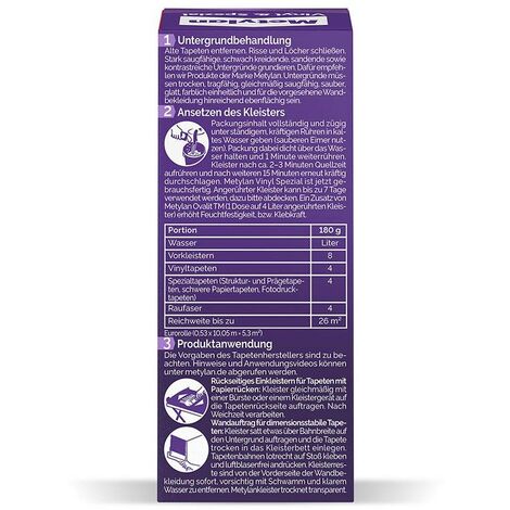 Metylan Vinyl & Spezial Tapetenkleister 180 g Paket, trocknet ...