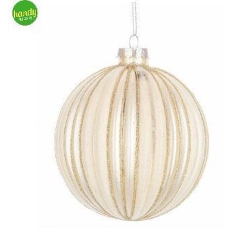 Sfera natalizia Bizzotto in vetro clio champagne Ø8 cm