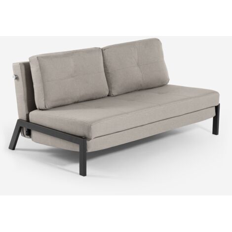 Divano letto 2 posti moderno design tessuto soggiorno Bellamy - Grigio