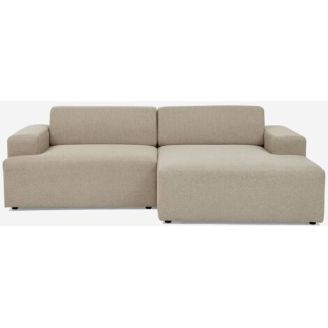 Divano design moderno 3 posti con chaise longue destra in tessuto ...