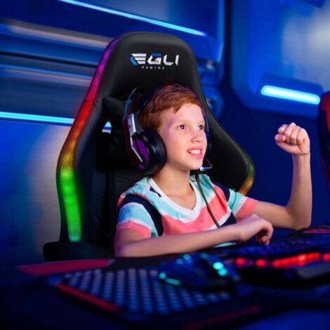 Poltrona sedia gaming ergonomica per bambini LED RGB The Horde junior