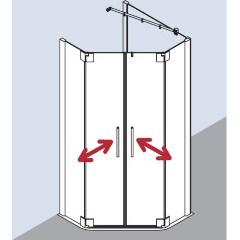 Kermi pentagone Pasa XP F00 F12 x 1850 BV : -900-750 SIMG verre trempé transparent
