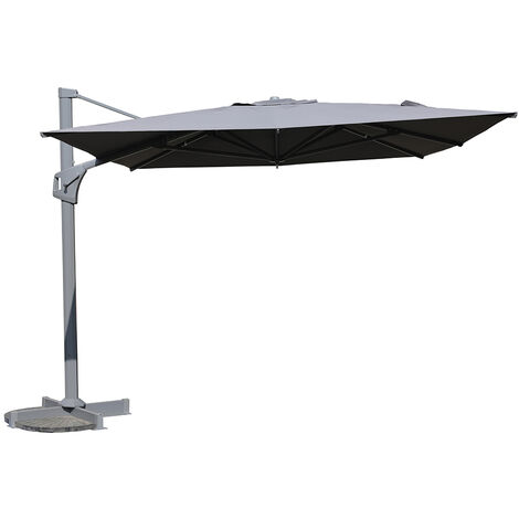 Parasol déporté 4x3 m gris Neptunia