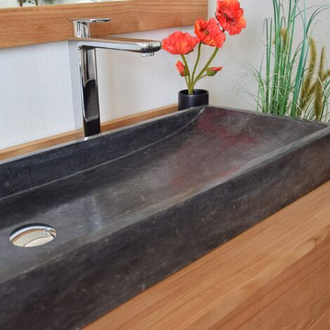 Vasque en Noir à poser, Atlantica