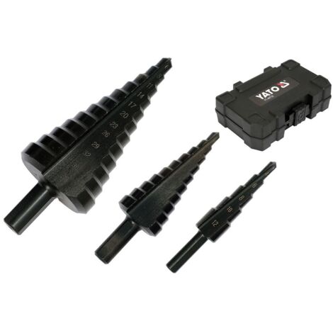 HSS TiN Profi Stufenbohrer Set 3-tlg. Schälbohrer Konusbohrer ...