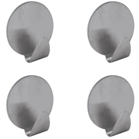 Lot de 4 crochets adhésifs mural Inox MSV