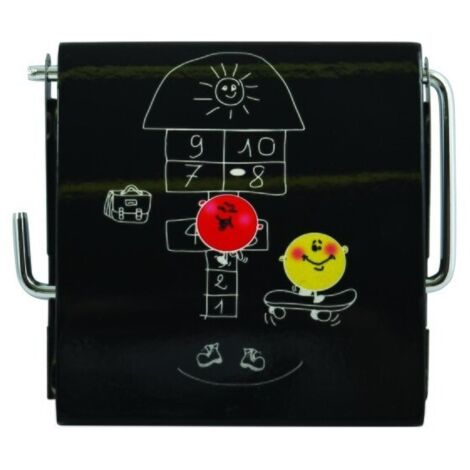 Porte rouleau papier wc Mural MDF & Inox MARELLE Noir MSV