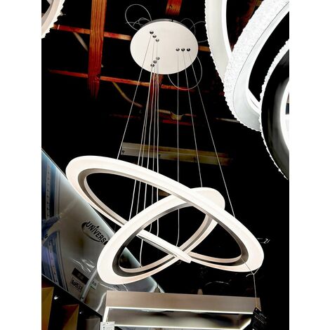 Lampadario Moderno LED a Sospensione 3 cerchi Regolabile Telecomando ...