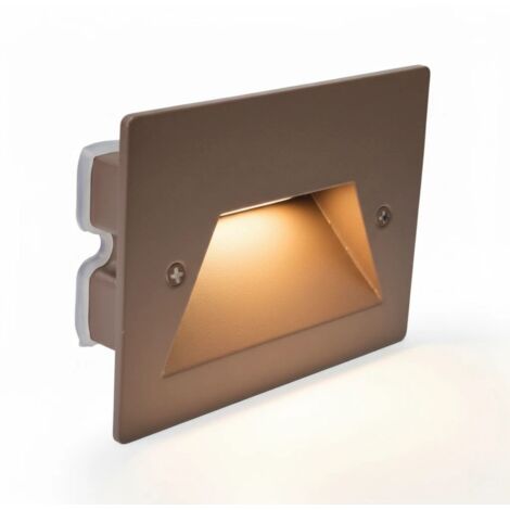 Segnapasso LED Incasso 3W IP65 Alloggio 503 Marrone Color Ruggine con ...