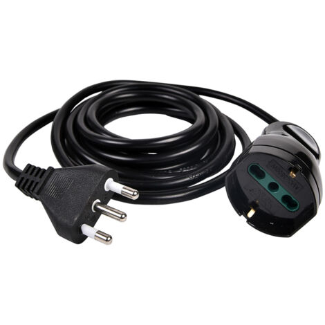 PROLUNGA ELETTRICA SCHUKO BIPASSO 10/16A CON SPINA 16A 2P/T DA 3 METRI ...