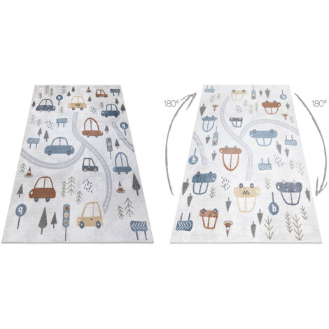 Teppich BONO 8436 Autos, Straße creme / Hellgrau multicolour 200x290 cm