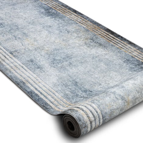 Läufer Antirutsch LOTUS FRAMES 29870 Rahmen, Stein Silber / Gold ZUM ...