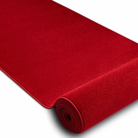 Läufer KARMEL Glatt karminrot / rot 120 cm red 120x650 cm