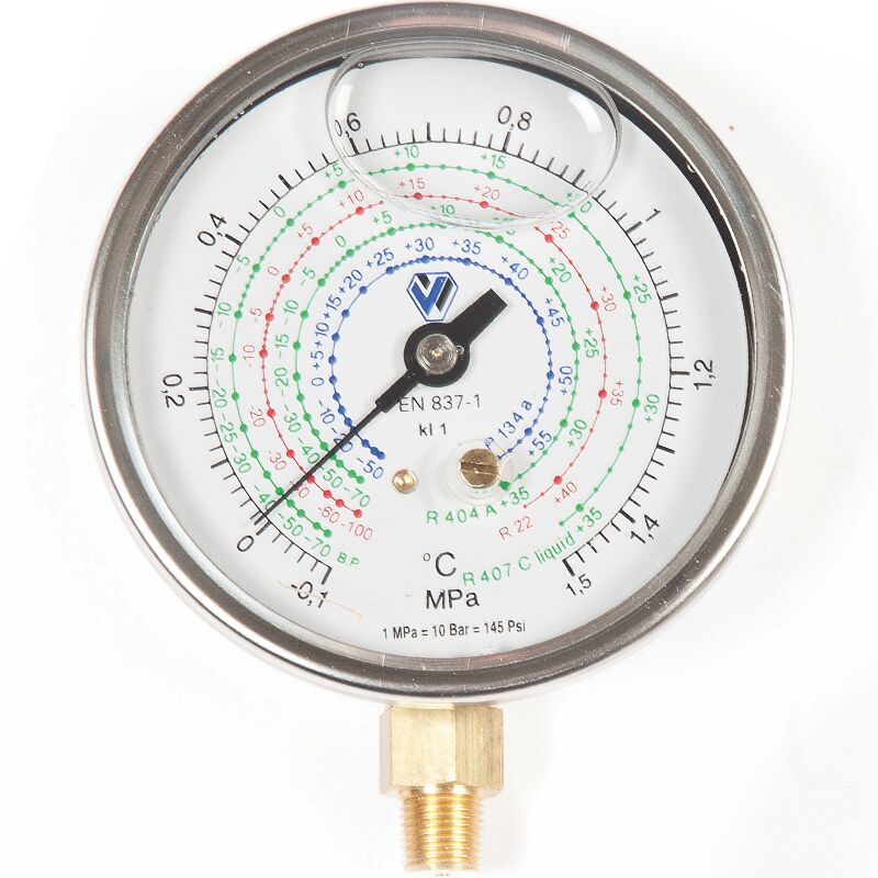 MANOM. BAJA, 80 MM GLICERINA R22-R134A-R404A-R407C