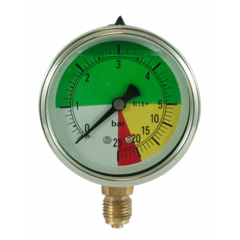 Manometro isometrico alla glicerina con cassa in acciaio Ø 63 scala 0 ...