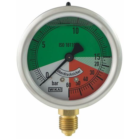 Manometro isometrico alla glicerina Ø 63mm con filetto M 1/4" cilindrico
