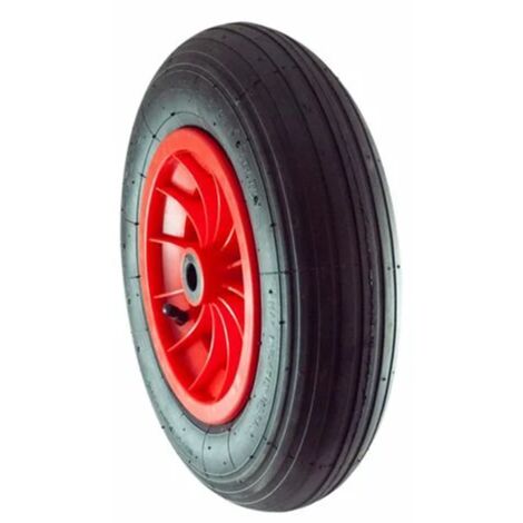 Ruota pneumatica 405mmx100mm 4,00x8" portata 180 kg con mozzo in nylon 2pr