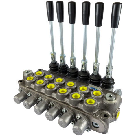 Distributore idraulico da 3/8" a 6 leve doppio effetto 40L
