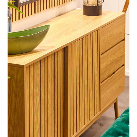 Home Heavenly® - Aparador de 150 cm ancho en fresno KAEDE, mueble ...