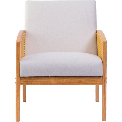 Home Heavenly® - Butaca CIEN butaca de madera y ratán con cojines en ...
