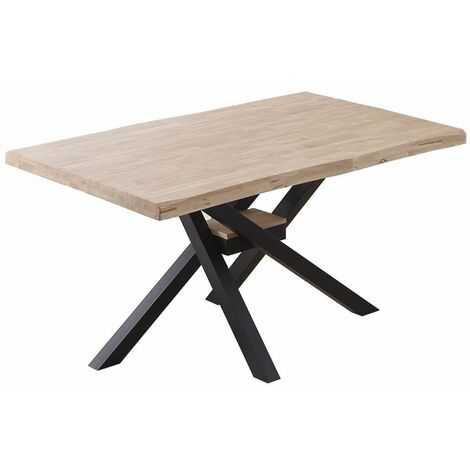 Home Heavenly® - Mesa comedor industrial GAEL, madera de roble y patas ...