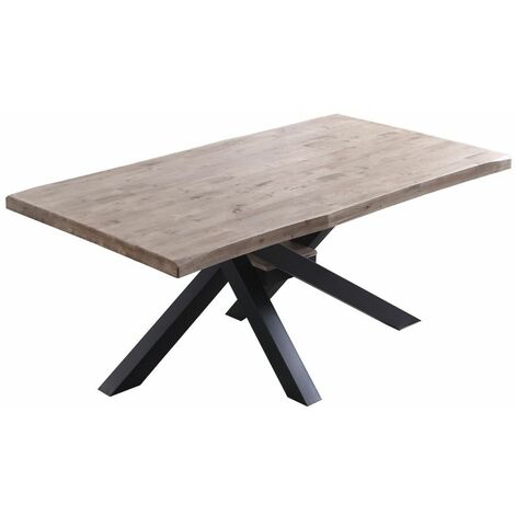 Home Heavenly® - Mesa comedor industrial GAEL, madera de roble y patas ...