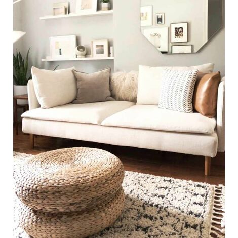 Home Heavenly® - Puff redondo de ratán VEGA. Puff trenzado decorativo ...