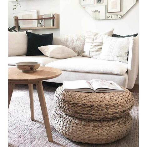 Home Heavenly® - Puff redondo de ratán VEGA. Puff trenzado decorativo ...