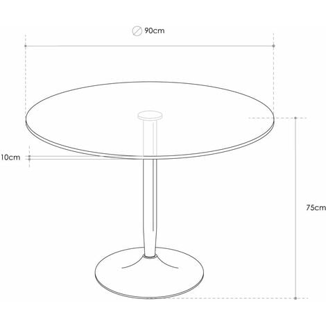 Home Heavenly® - Mesa redonda de cristal templado RUNE, con pata ...