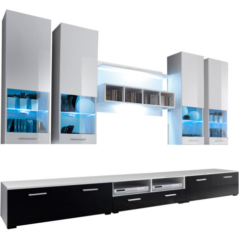 Mobile da Soggiorno con LED Mobile TV Parete Composizione Set Salotto 4 ...