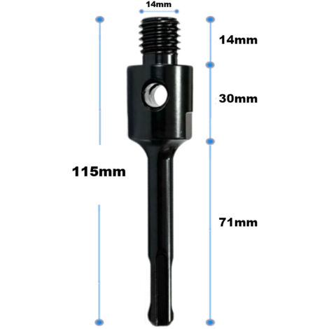 Trade-Shop Adapter (mit Loch) M14 auf SDS-Plus für Diamant-Bohrkrone ...