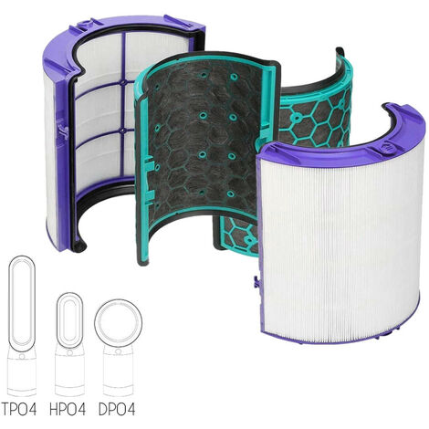 Trade-Shop HEPA Luftfilter inkl. Aktivkohlefilter kompatibel mit Dyson HP06 HP07 HP09 PH01 PH02 ...