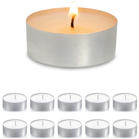 10 Candele Bianche Durata 4-5 Ore