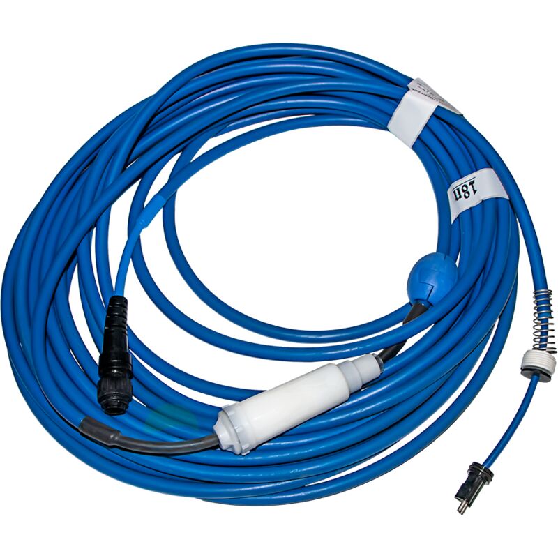 Cable 18 m.-Ø 13 mm., 2 hilos, azul, con Swivel para limpiafondos Dolphin