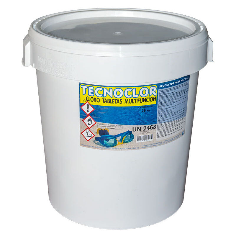 Cloro multifunción 5 acciones en tabletas. Envase de 25 kg. Tecnoclor.