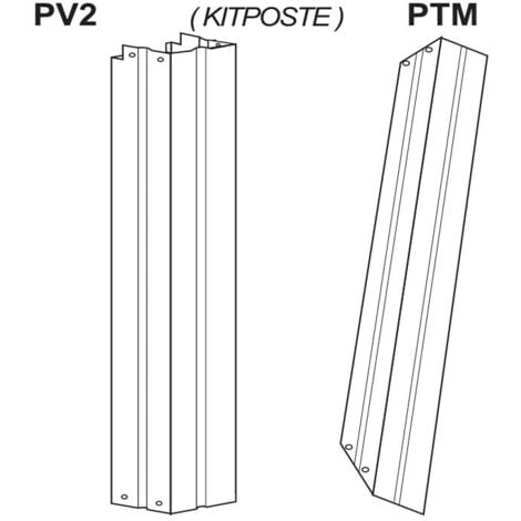 Poste de chapa gris para piscinas Gre. Ref. KITPOSTE02.