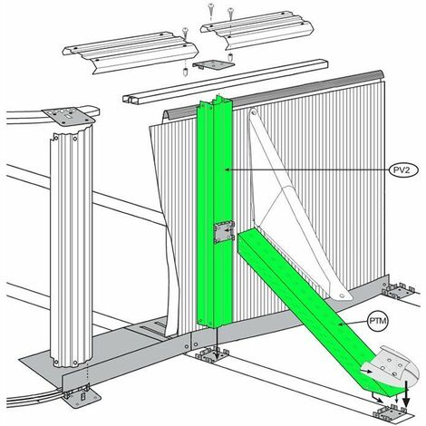Poste de chapa gris para piscinas Gre. Ref. KITPOSTE02.