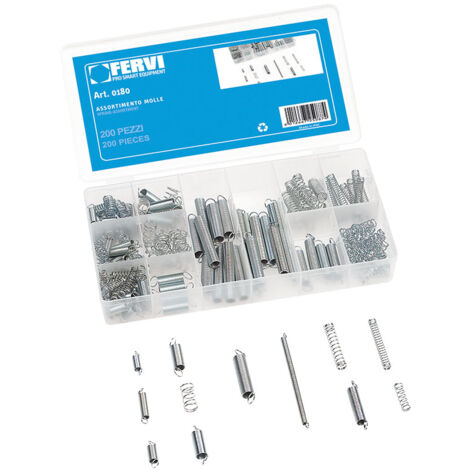 DRUCKFEDERN STAHLFEDERN FEDERN RÜCKSTELLFEDERN 200 TLG FERVI 0180