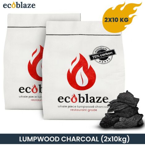 Ecoblaze Lumpwood Charcoal 20kg Bag Restaurant Grade with Minimum 70% ...