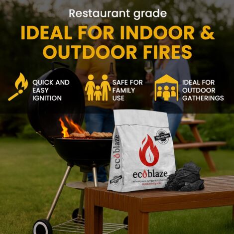 Ecoblaze Lumpwood Charcoal 20kg Bag Restaurant Grade with Minimum 70% ...