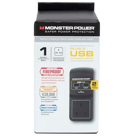 Monster Power Core 100 1 Port USB Surge Protected Socket