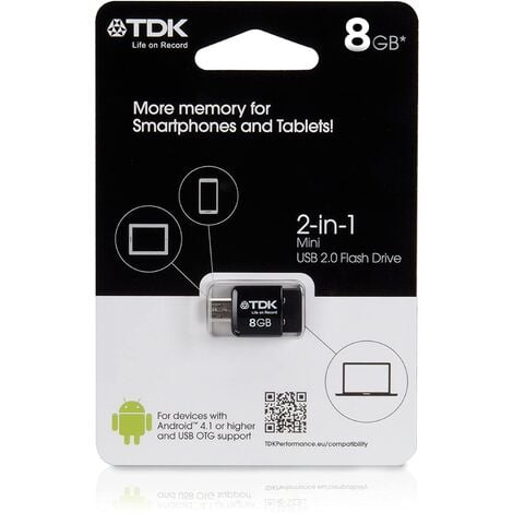 Tdk 938472 - Memory 2 in 1 of 8 GB (mini USB to USB 2.0)