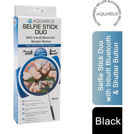 Aquarius Bluetooth Built-In Remote Camera Controls Expandable Selfie Stick