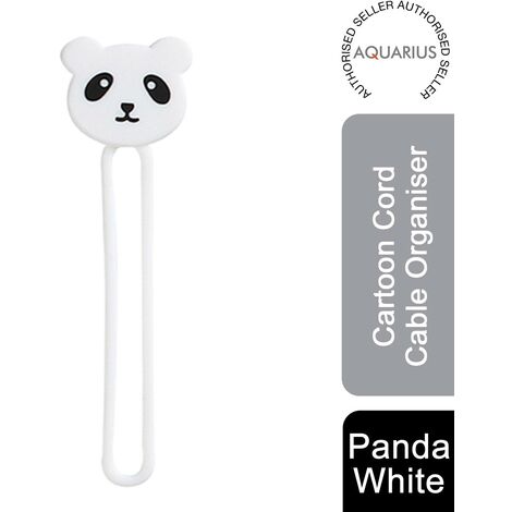 Aquarius Cartoon Cord Cable Organiser, Panda, White