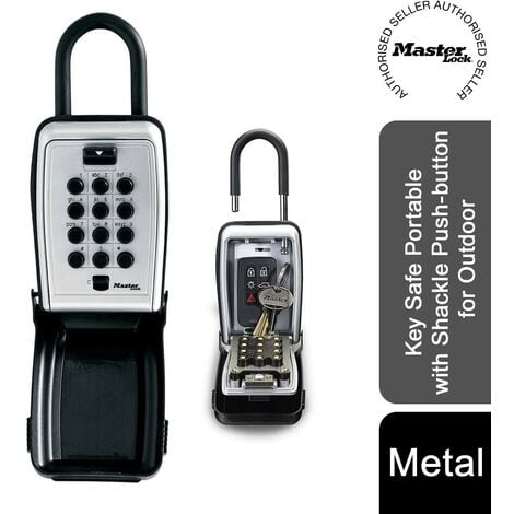 Master Lock Portable Key Safe with Shackle Push-Button Combination ...