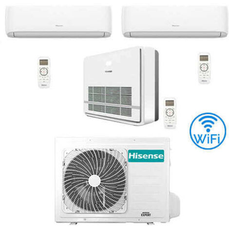 Climatizzatore Condizionatore Hisense R32 Trial Split Inverter Hi Comfort Wifi più Console 7000 ...
