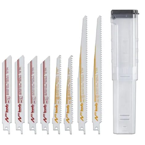 Kwb set 9 lame per seghetto a gattuccio universale circolare per legno ...