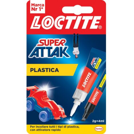 colla Super Attak adesivo liquido istantaneo per plastica 2 gr + 4 ml