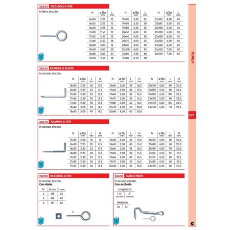 10 rampini a punta 19x80 mm acciaio zincato rampino chiodo puntina