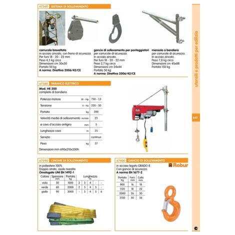 fune cinghia braca di sollevamento mm 60x4 mt omologata 2000 kg verde